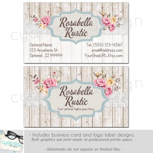 Business Cards Custom Personalized Cards & Logo Label Set Choose Any ...
