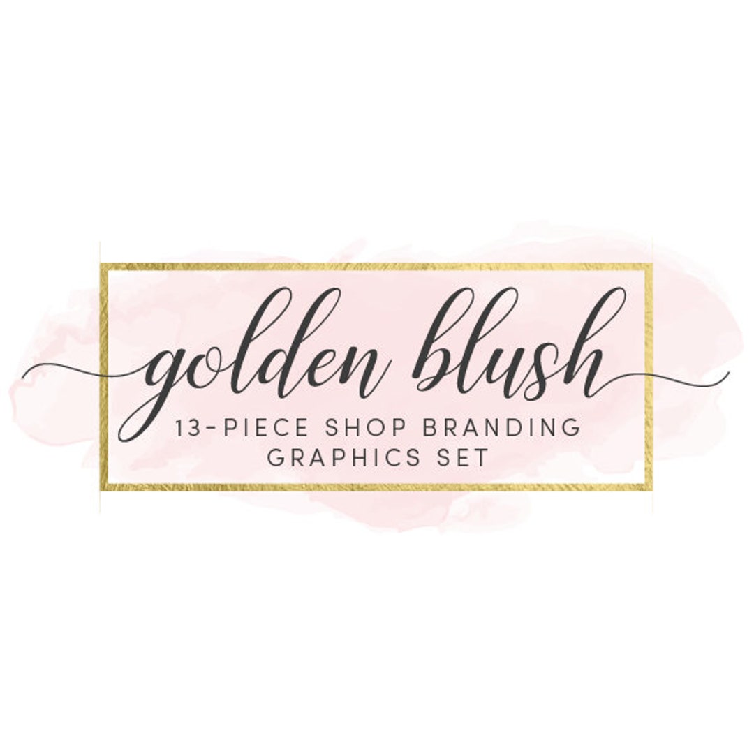 Modern Blush Watercolor & Gold Shop Branding Banners, Avatar Icons ...