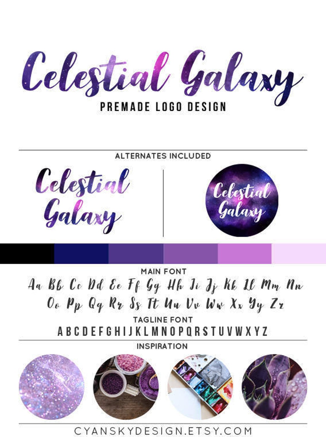 Galaxy Logo & Watermark Premade Design - Custom Business Branding ...