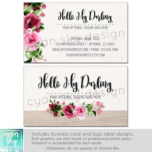 Business Cards Custom Personalized Cards & Logo Label Set Choose Any ...
