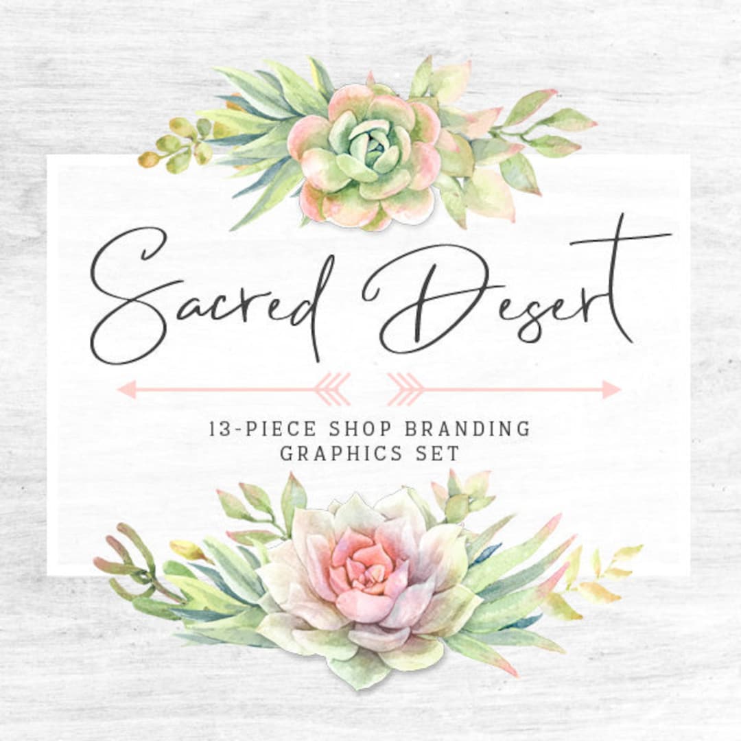 Rustic Wood & Succulents Shop Branding Banners, Avatar Icons, Business ...