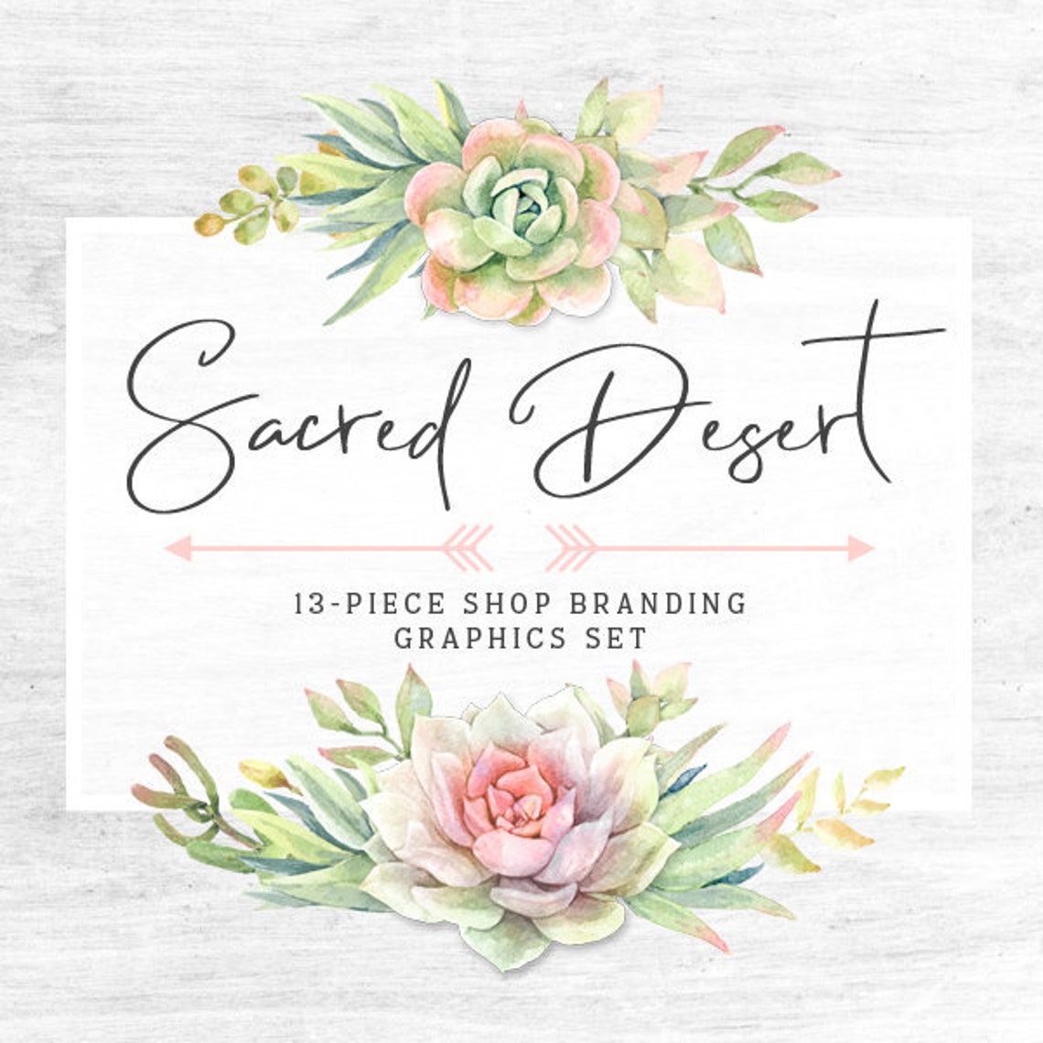 Rustic Wood & Succulents Shop Branding Banners Avatar Icons - Etsy