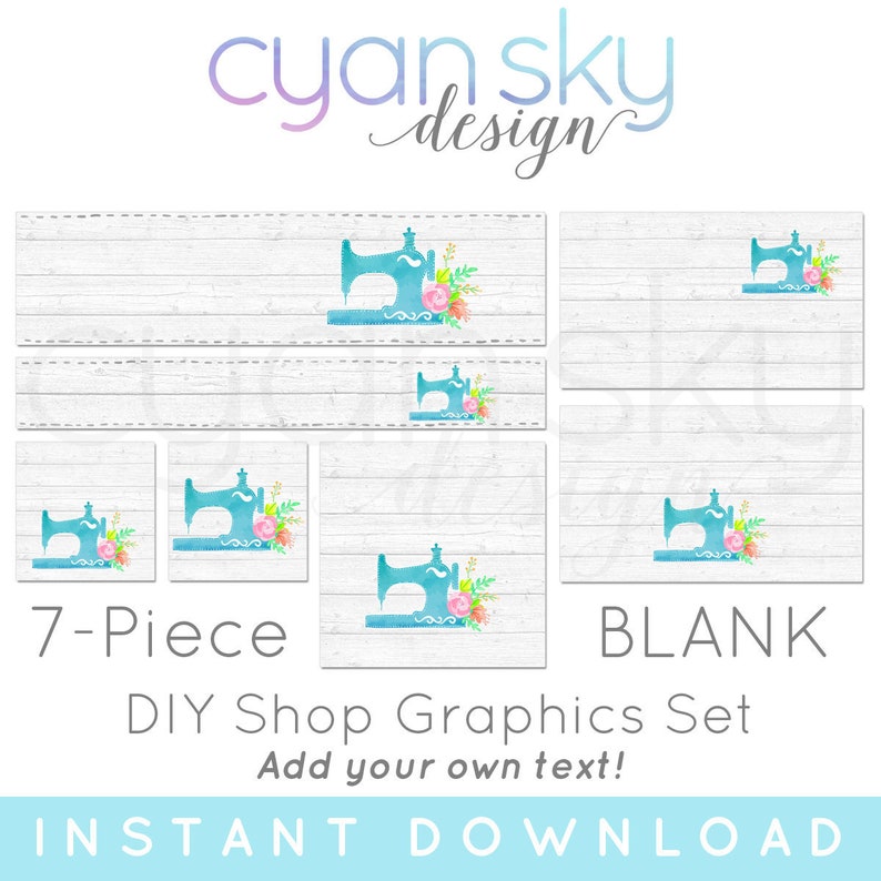 Blank Etsy Cover Floral Branding Kit Blank Facebook Instant Download ...