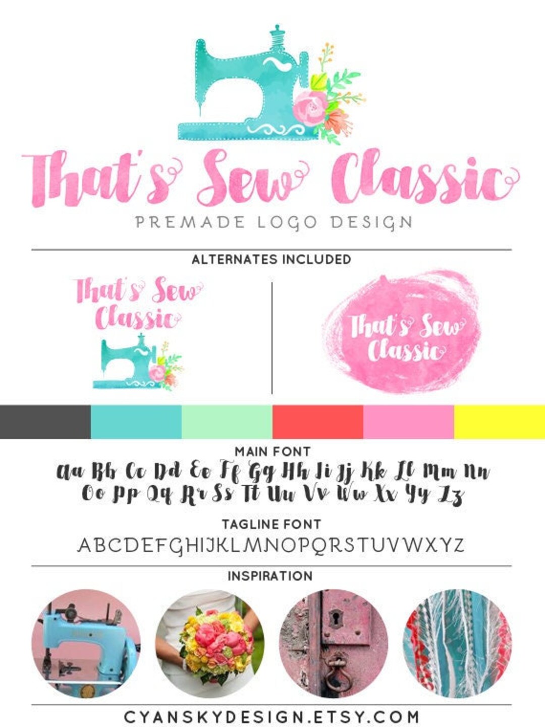 Sewing Machine Logo & Watermark Premade Design - Custom Business ...