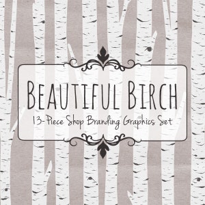 Birch Tree Shop Branding Banners, Avatar Icons, Business Card, Logo ...