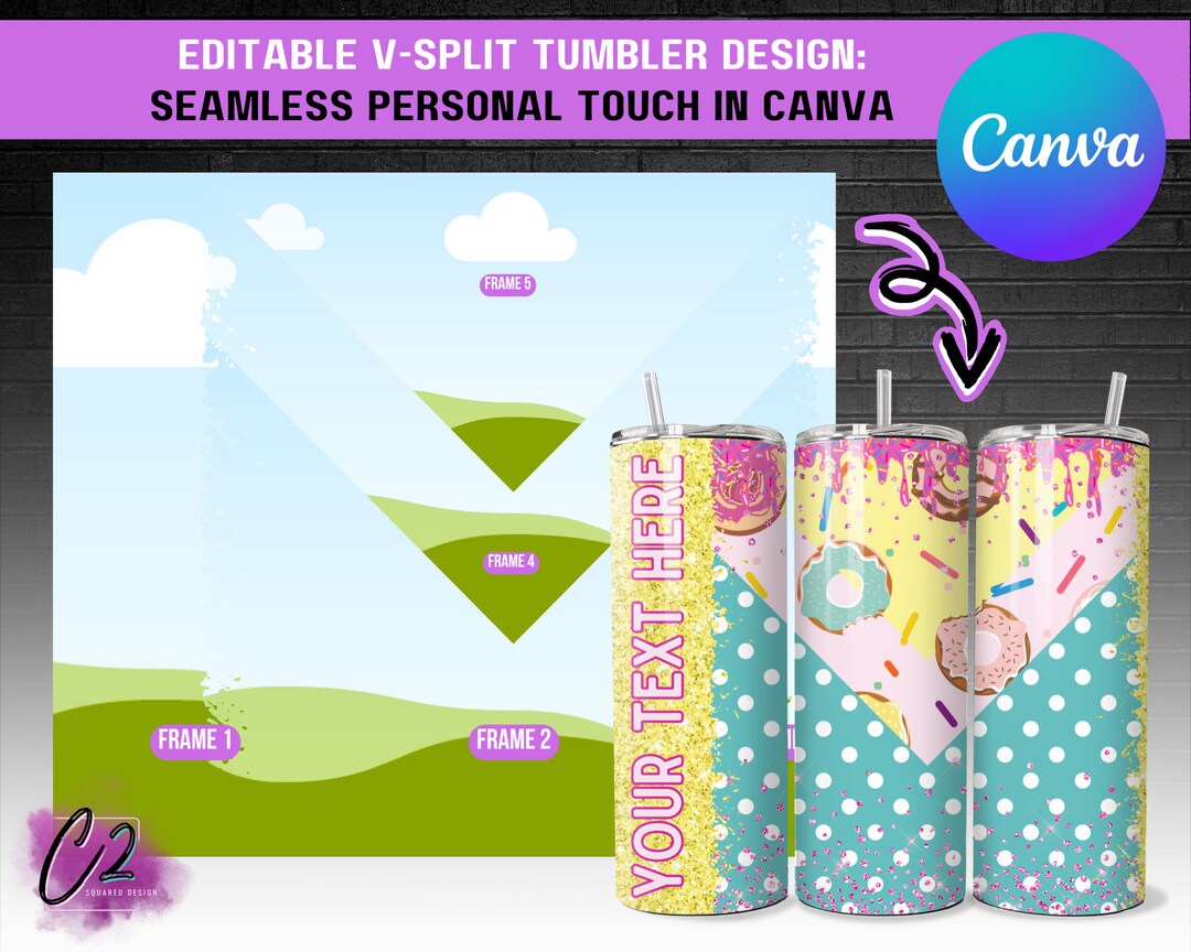 Editable V-split Tumbler Design: Seamless Personal Touch in Canva ...