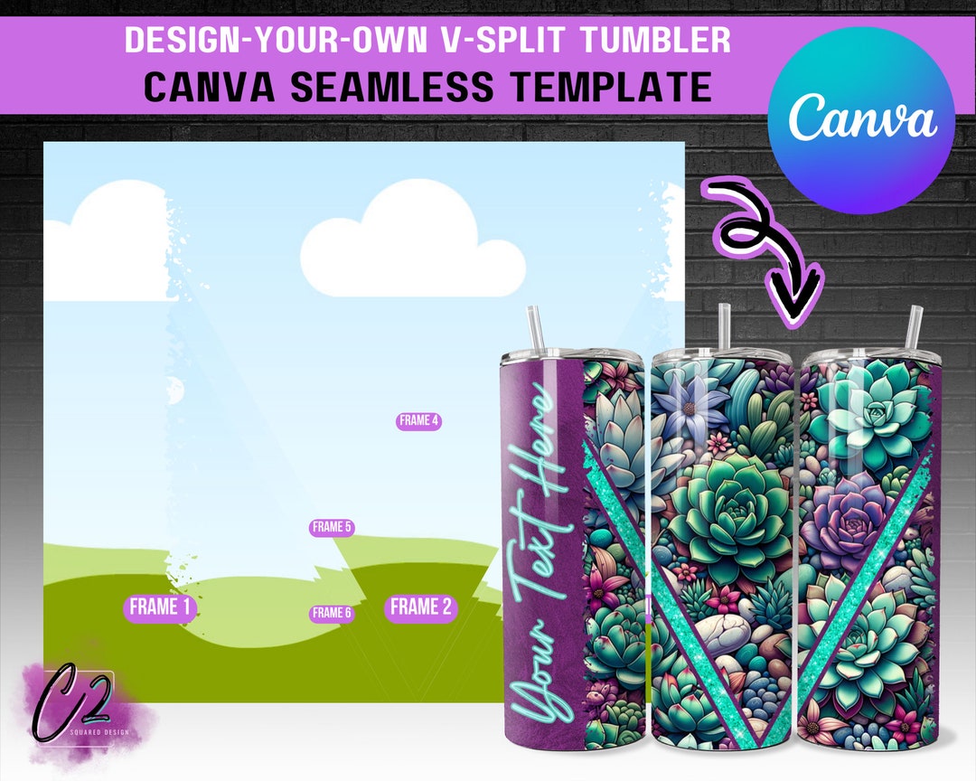 V-split Tumbler Canva Template: Seamless Design (PDF) - Etsy