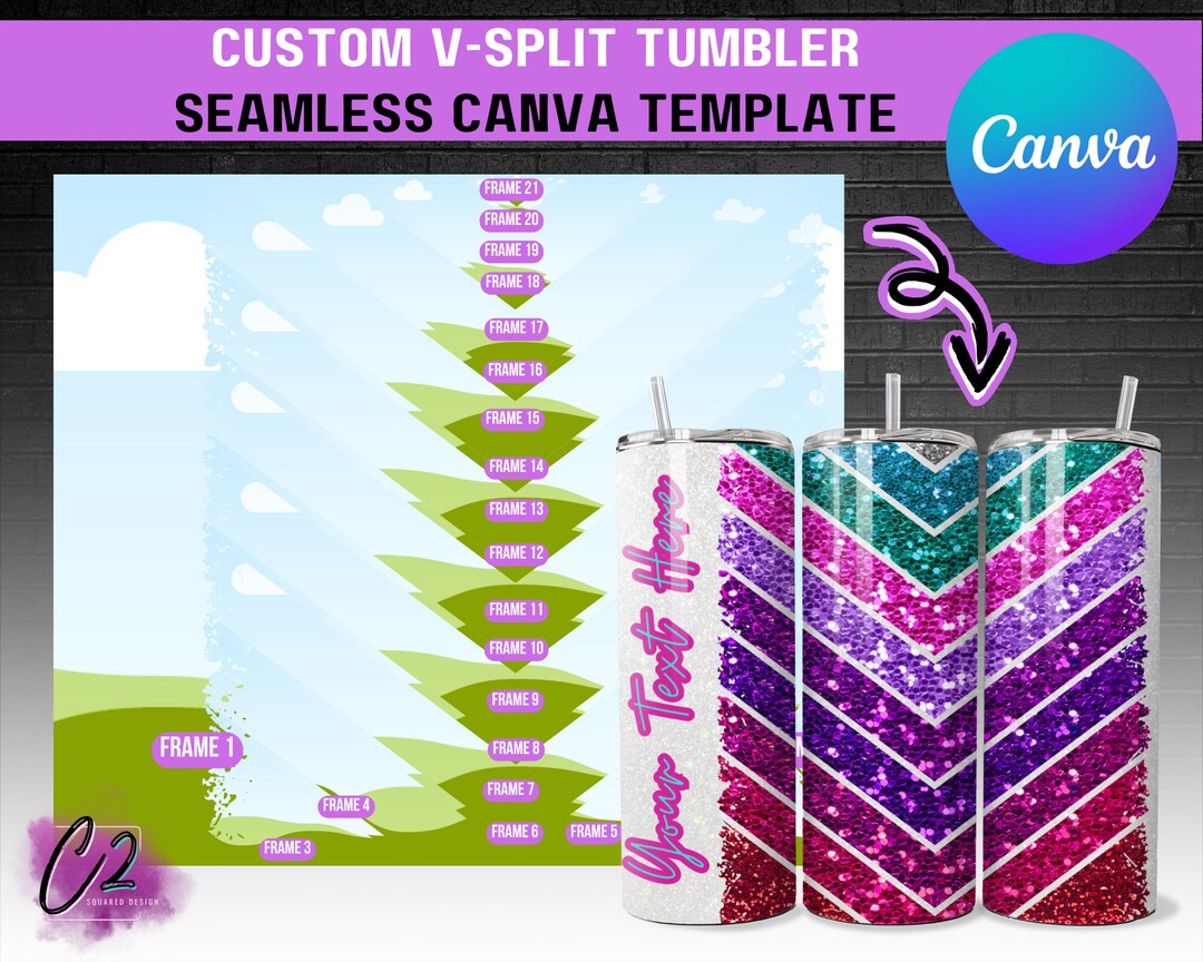 V-split Tumbler Canva Template: Seamless Design (PDF) - Etsy