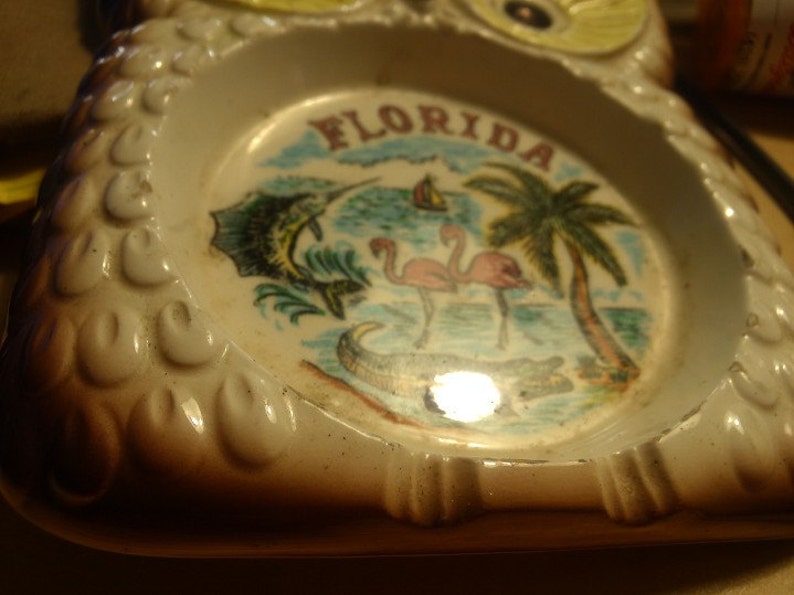 Owl Florida Ashtray Vintage - Etsy