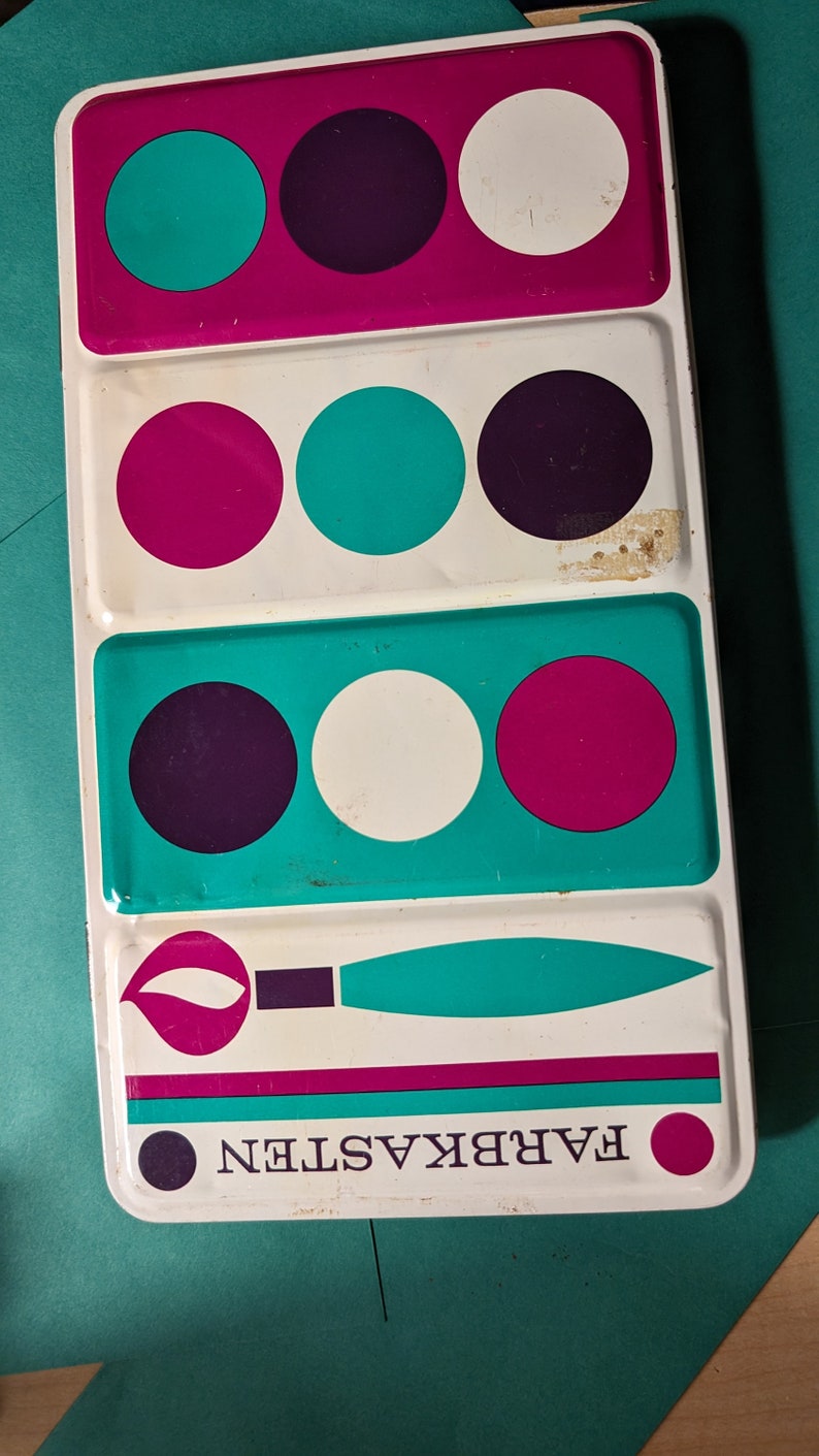 Vintage German Watercolor Paint Set With Cool Graphics Tin Case - Etsy