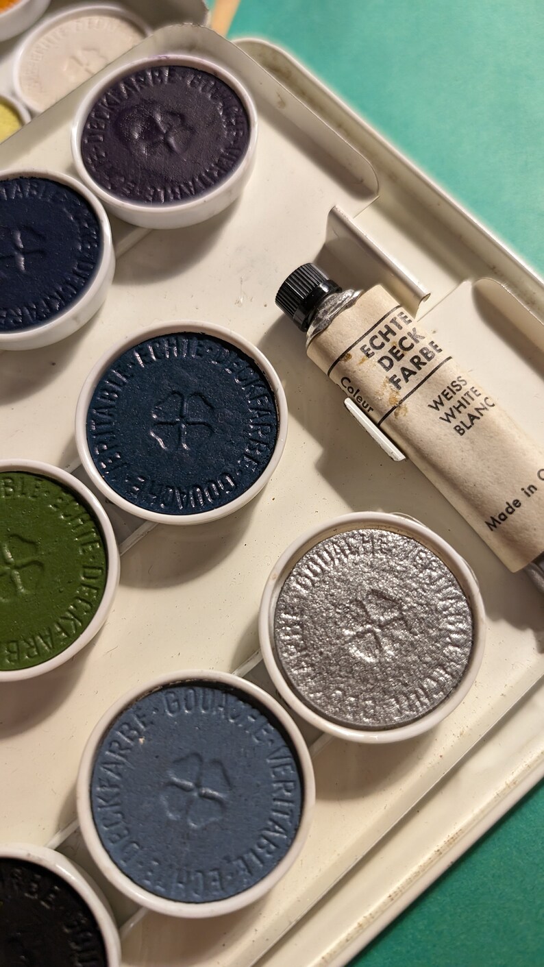 Vintage German Watercolor Paint Set With Cool Graphics Tin Case - Etsy