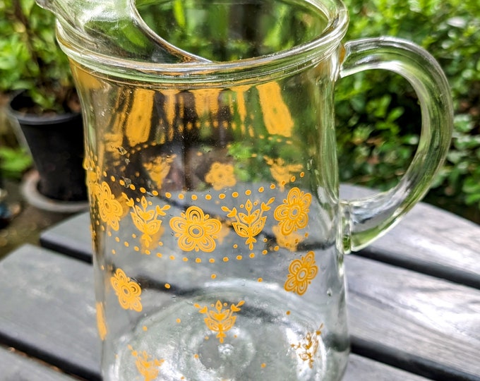 Glass Pitcher Large Pyrex Yellow Daisy Lovely - Etsy
