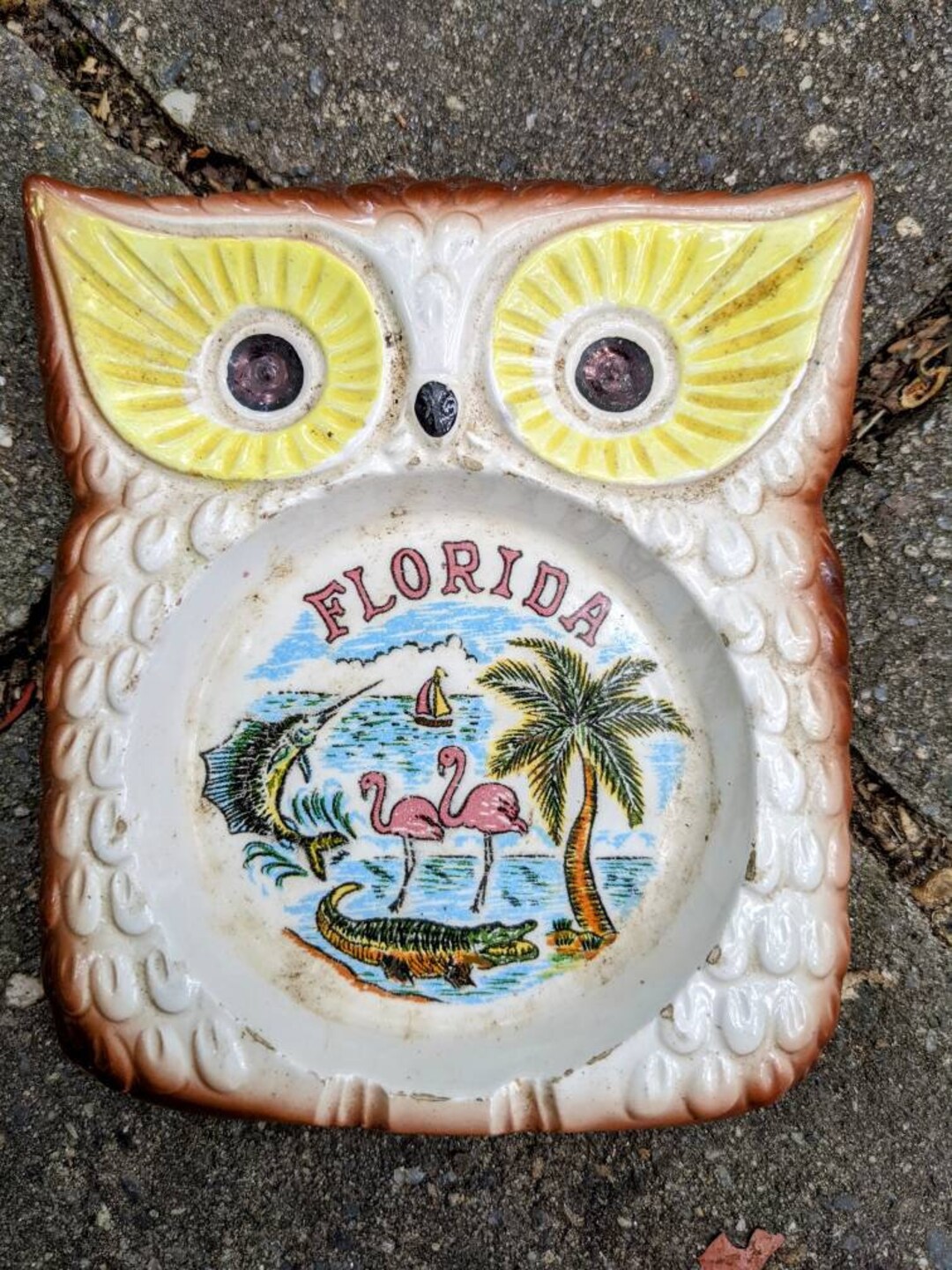 Owl Florida Ashtray Vintage - Etsy