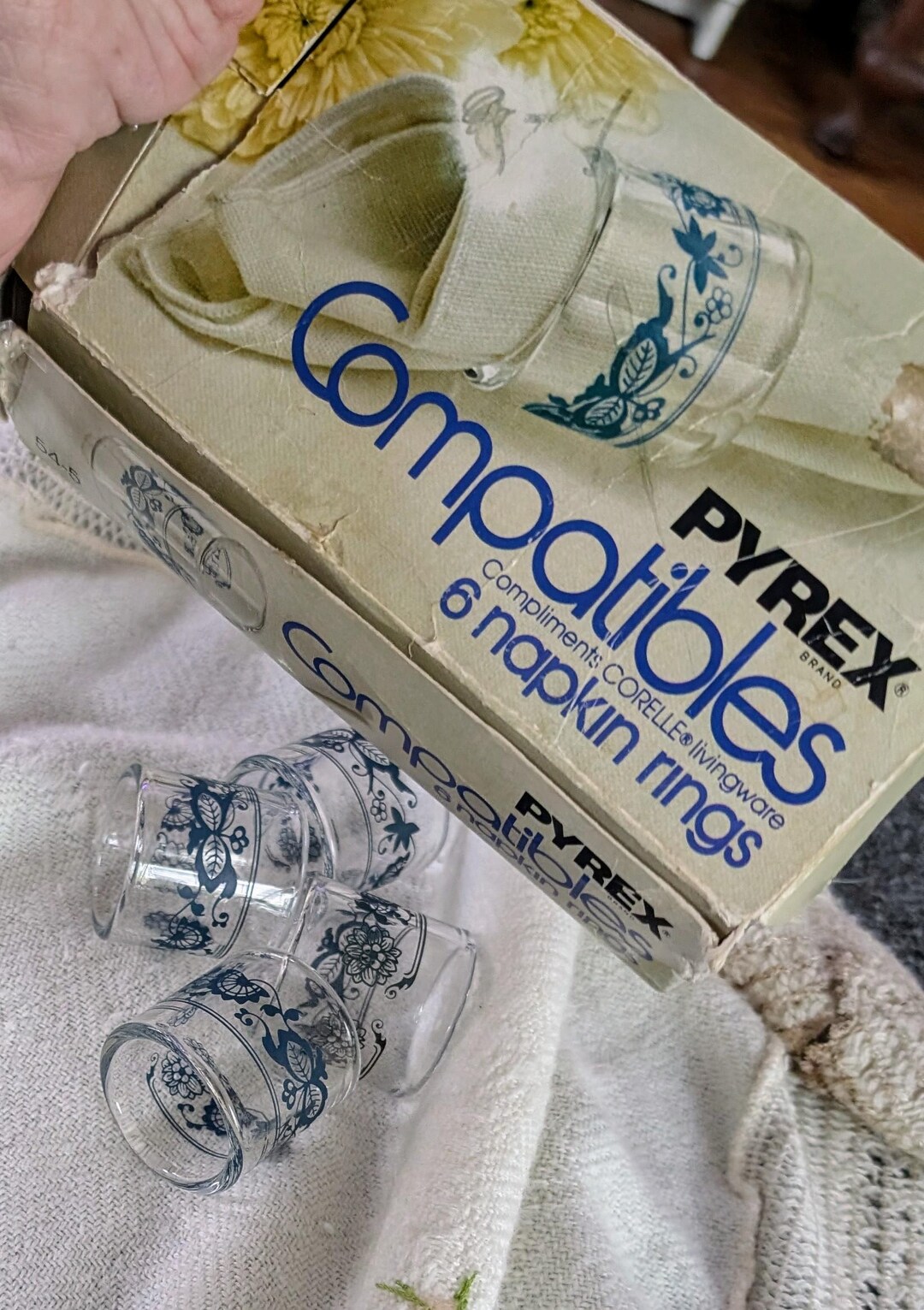 Pyrex Napkin Rings Blue - Etsy