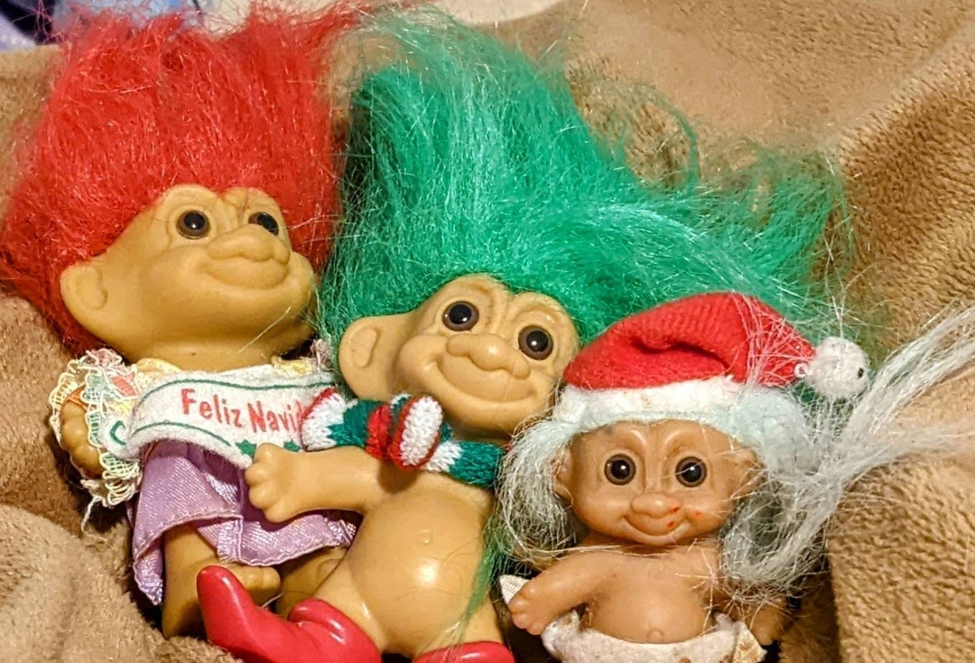Trolls for Christmas Set of Three Mom Dad and Baby Santa or Elves All ...