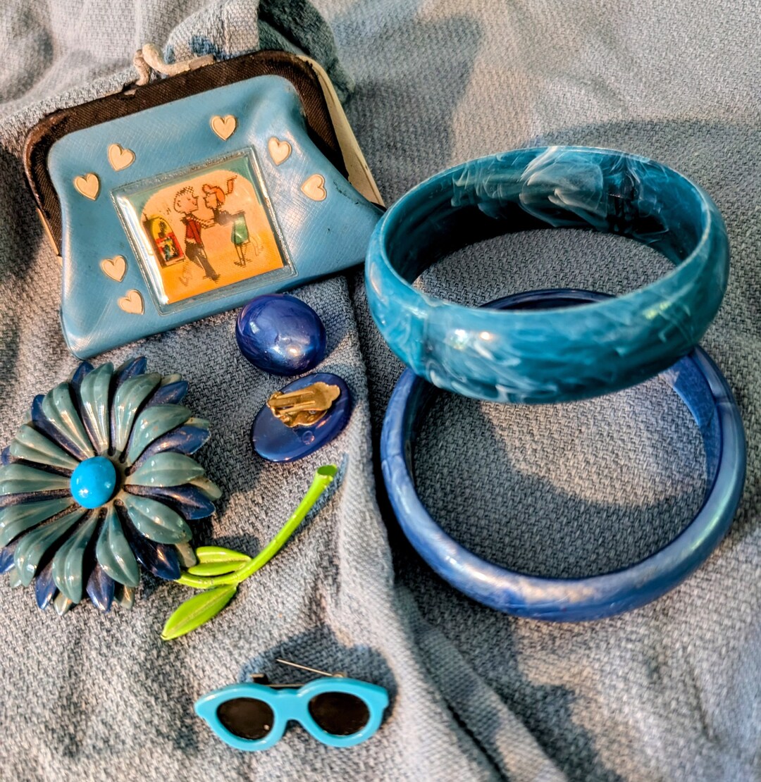 No Time for Summer Time Blues Wild Wacky Wonderful Set of Blue Jewelry ...