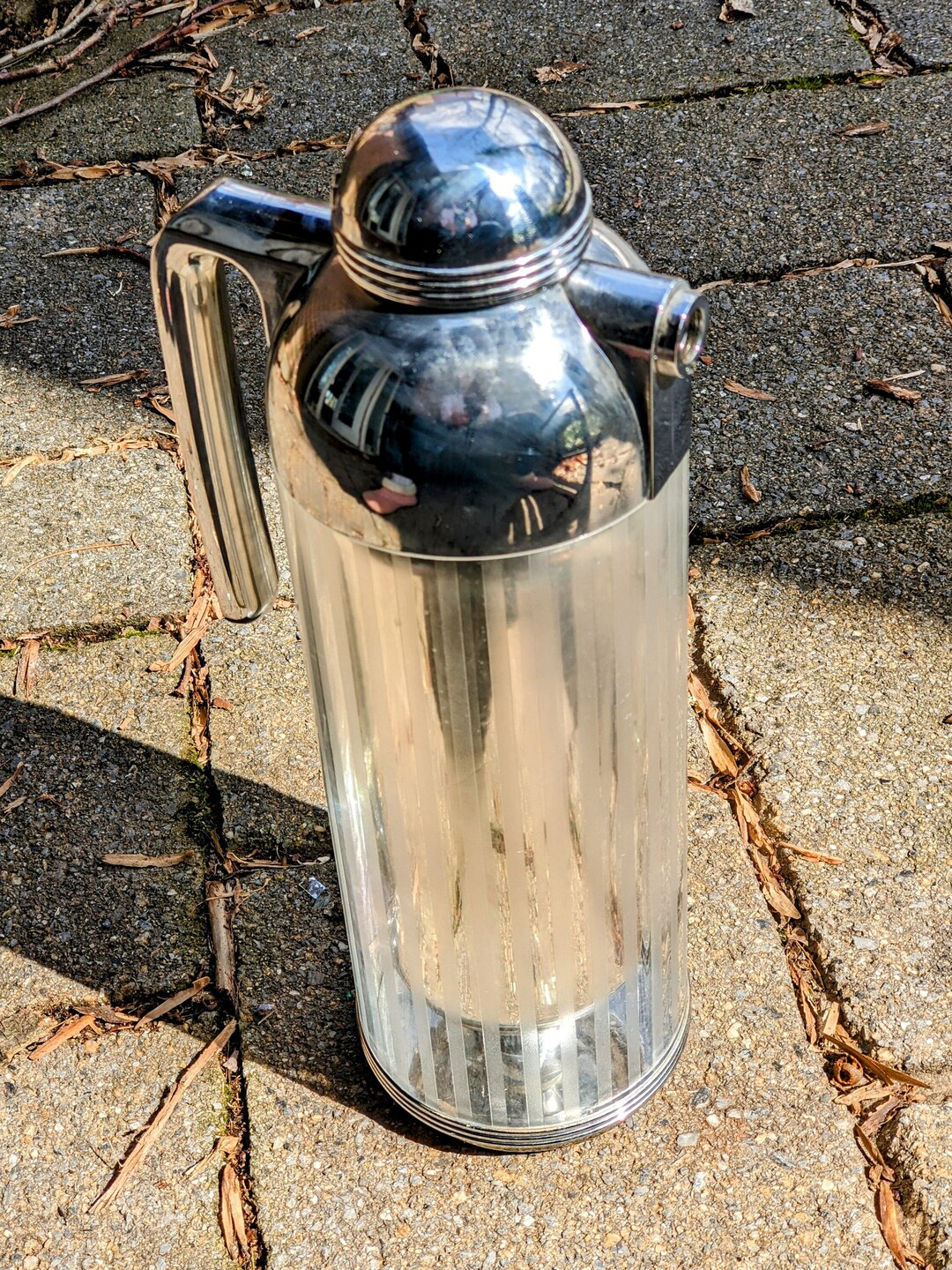 Corning Art Deco Pitcher Keeps Cold Tall Sleek Mod - Etsy