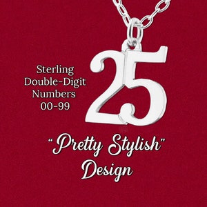 Custom Double 2 Digit Number Choice Charm Pendant Design Necklace 925 ...
