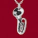 Tuba 3D Charm Pendant 925 Solid Sterling Silver Jewelry, Brass Horn ...