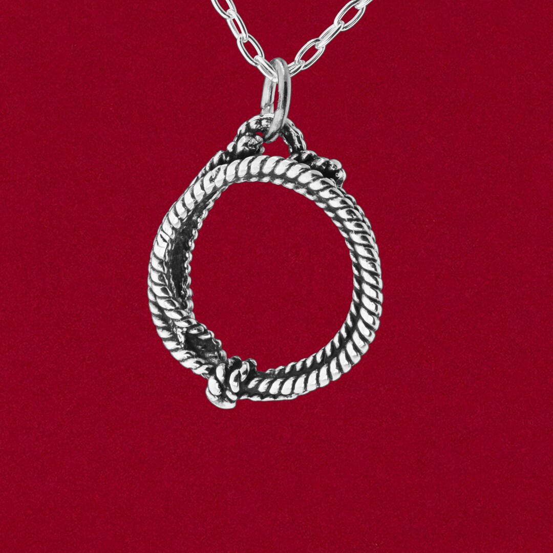 Lasso Charm Pendant Gathered Rope Roping 3D 925 Sterling Silver Jewelry ...