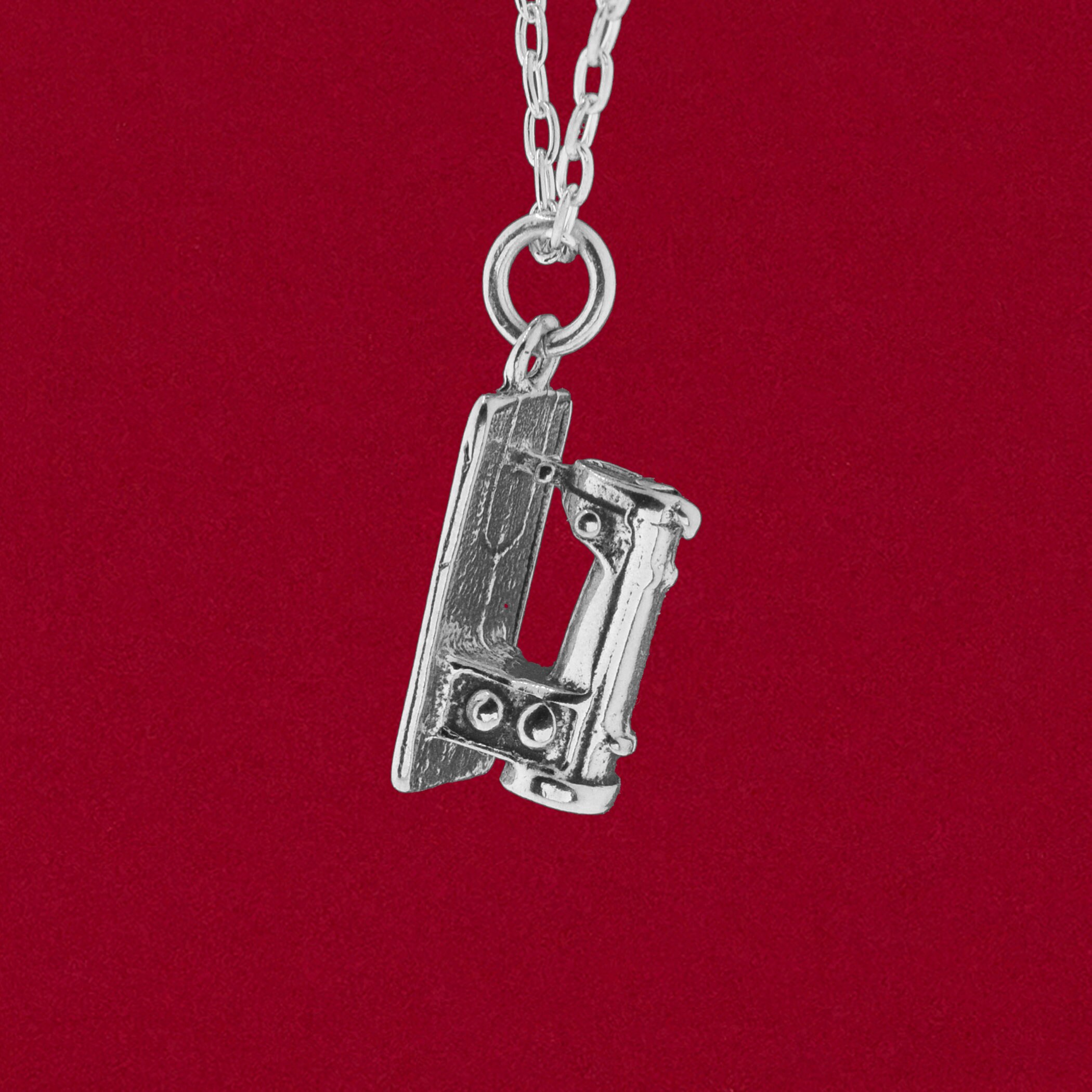 Sewing Machine Charm 3D Pendant 925 Sterling Silver Jewelry Detailed ...