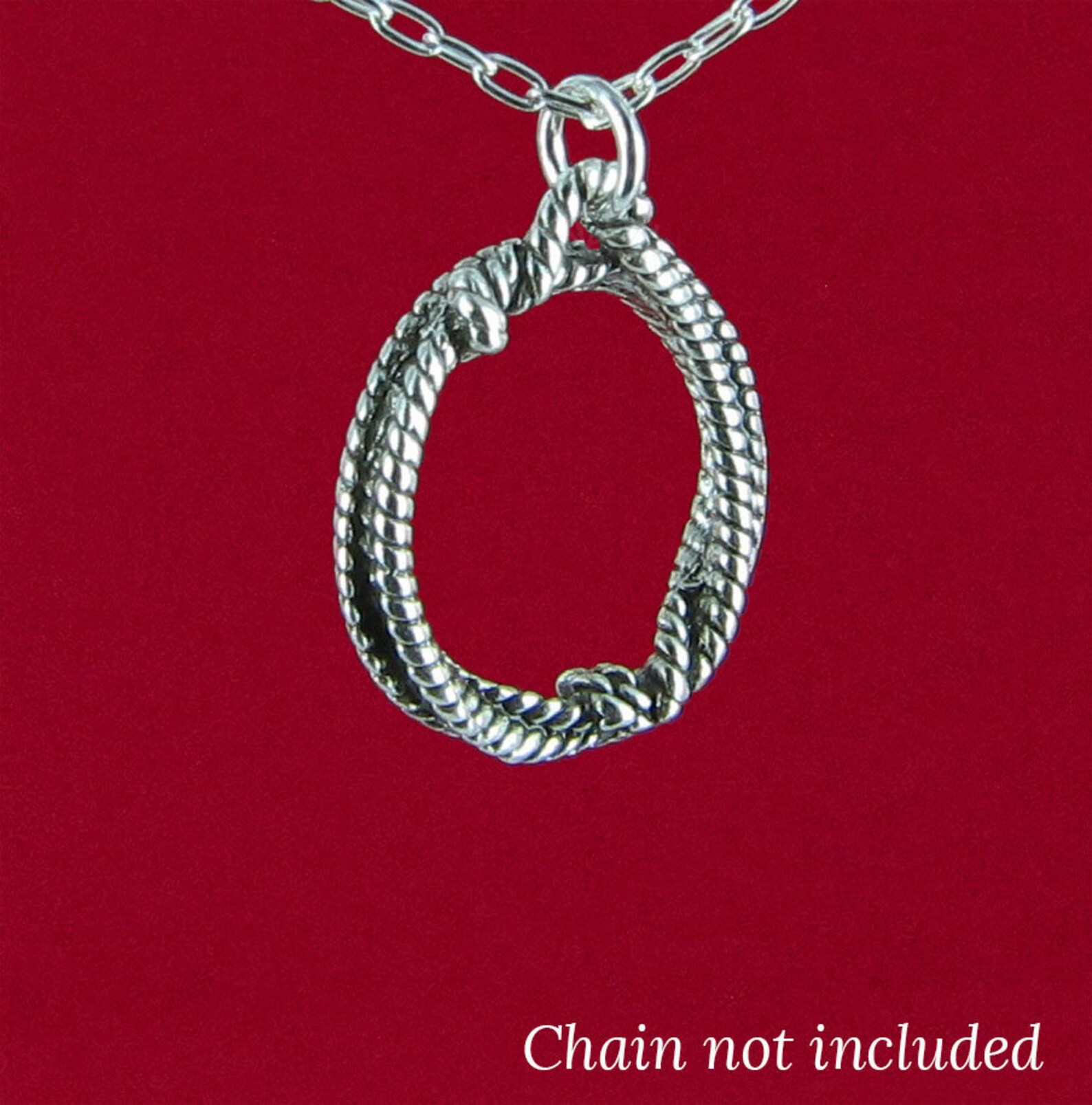 Lasso Charm Pendant Gathered Rope Roping 3D 925 Sterling | Etsy