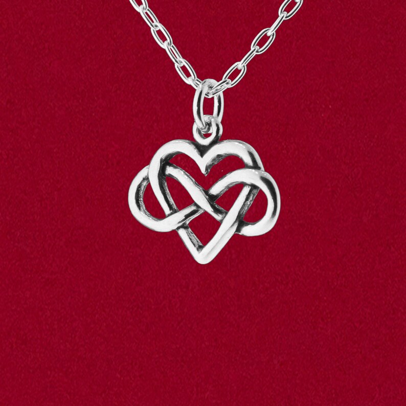 Infinity Symbol Heart Charm Pendant Entwined 925 Sterling - Etsy