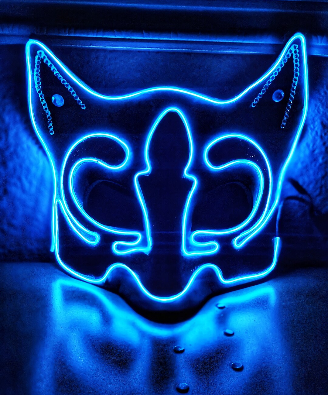 The Fox Custom Hand Made Neon EL Wire Mask,outfit,masquerade,edc,rave ...