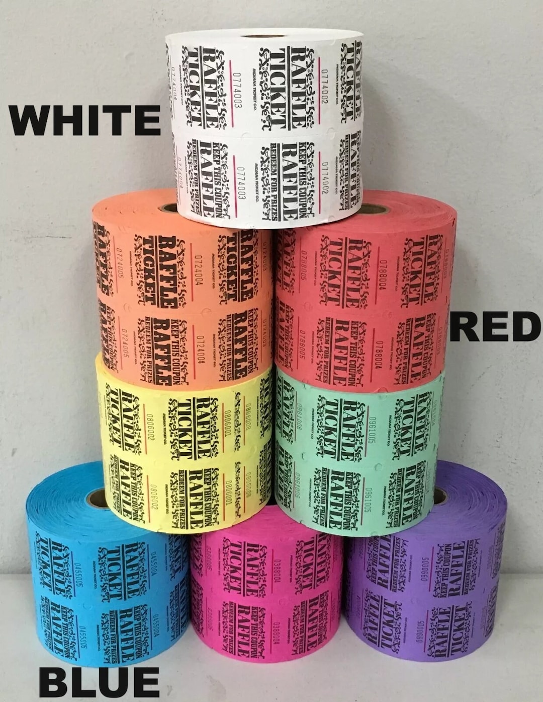Vintage Red Marquee Raffle Tickets - 1000 Double Stub Numbered Roll - Etsy