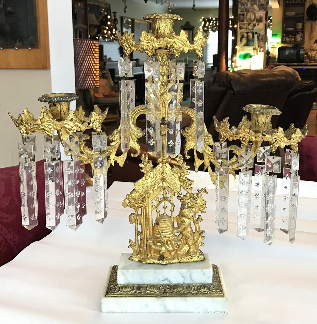 Rare French Rococo Style Girandole - Bears and Bees - ORIGINAL 24 Cut ...