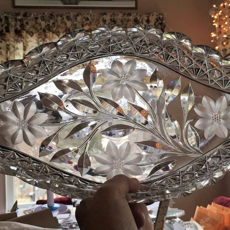 Cut Glass Tray - Etsy
