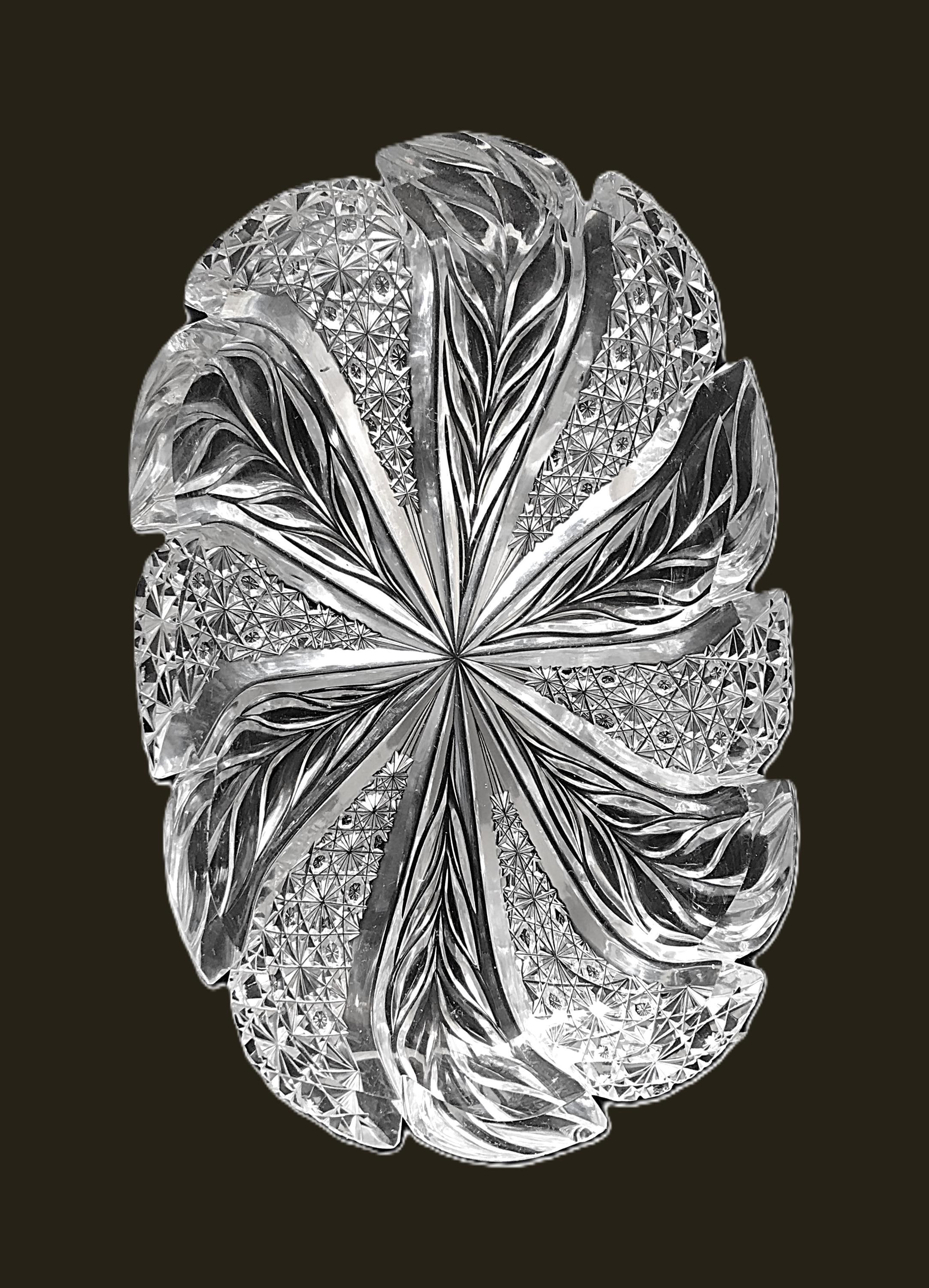 Rare J. Hoare WHEAT PATTERN Cut Glass Bowl C.1880's 8 3/4 X 5 1/2 ...