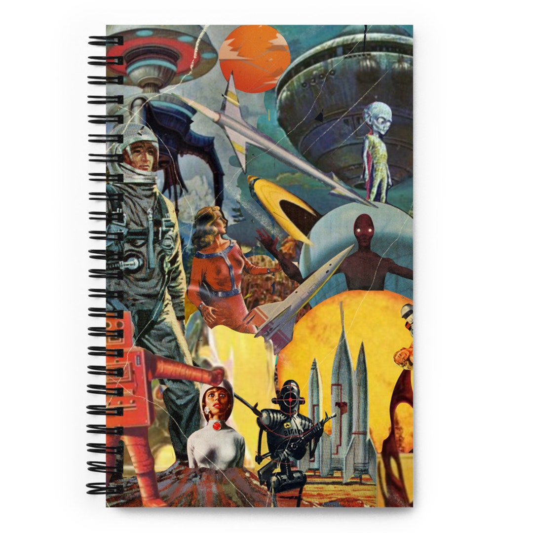 Sci Fi Collage Spiral Notebook - Etsy