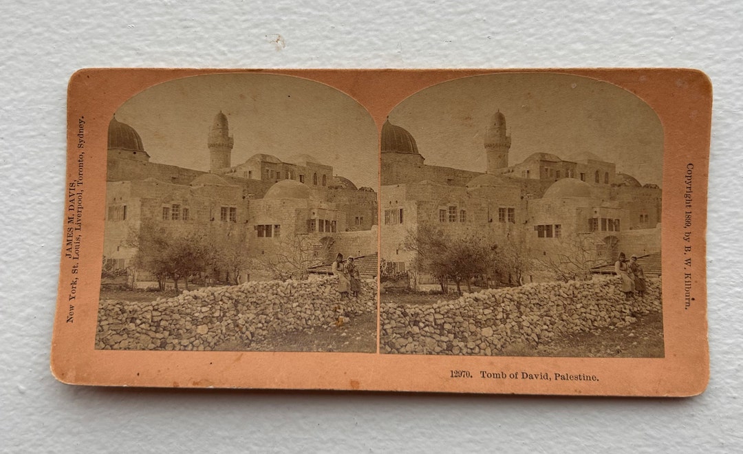 1899 Tomb of David, Palestine Salt Paper Stereoview B W Kilburn Davis ...
