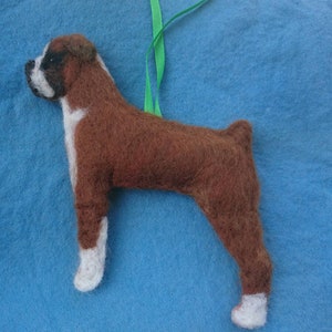Boxer Dog Felt Plush Hanging Ornament With Needlefelted Fur. Filled ...