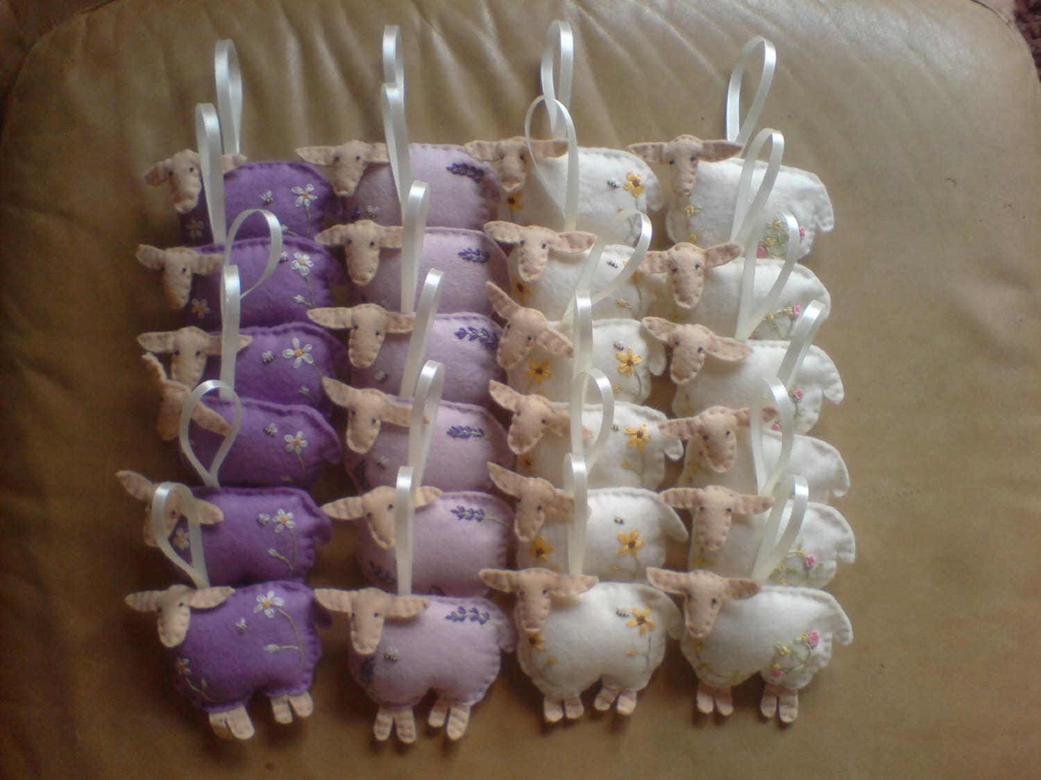 Embroidered Felt Sheep Sachet: Lavender & Organic Wool Filled ...