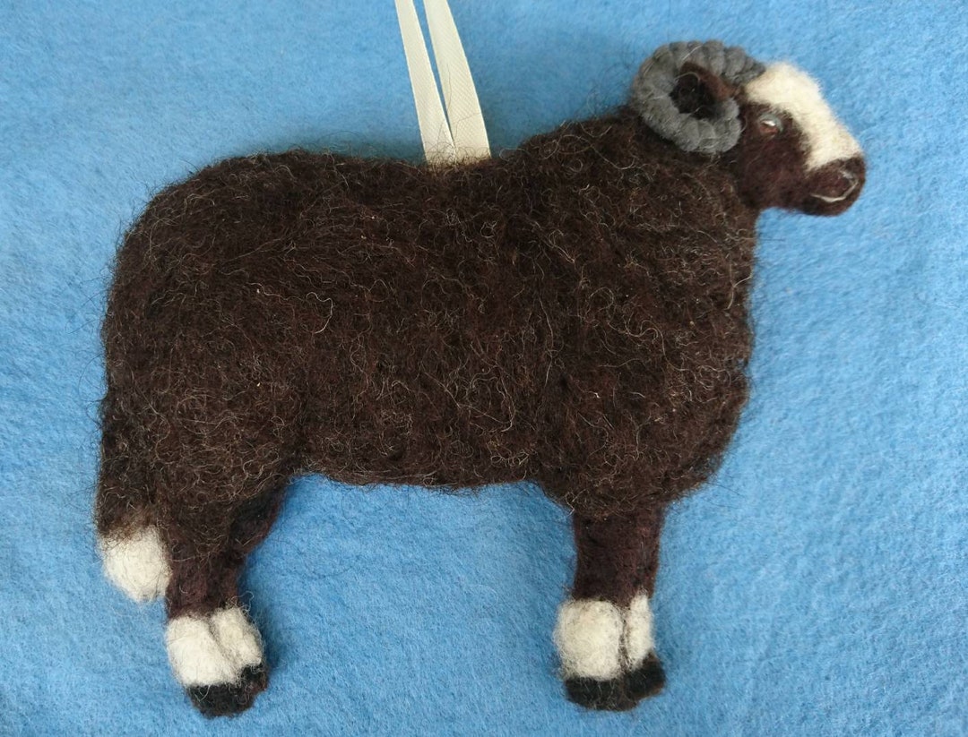 Needle Felted Balwen Welsh Mountain Sheep Hanging Ornament With Hand ...
