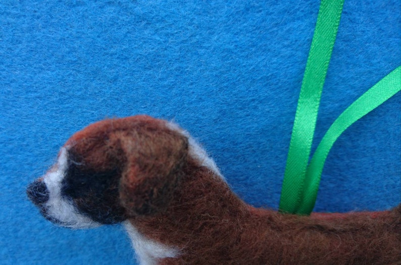 Boxer Dog Felt Plush Hanging Ornament With Needlefelted Fur. - Etsy