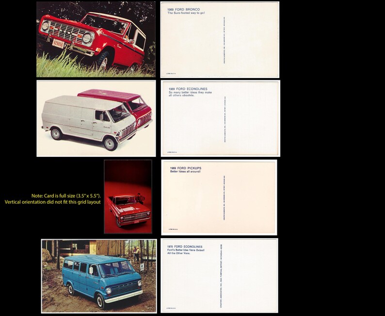 Choice: 1960s-1970s Ford Trucks POSTCARD (your Choice of 8); Vintage ...