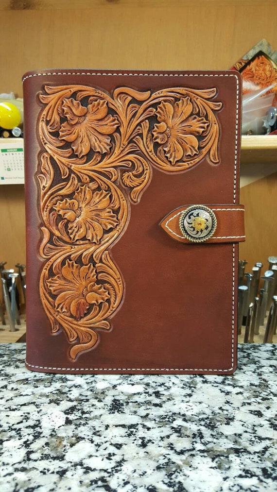 Hand Tooled Leather Book Cover