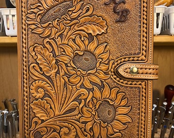 Hand Tooled Leather Portfolio/notebook - Etsy