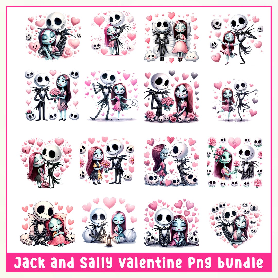 Jack and Sally Valentine Png Bundle - Etsy