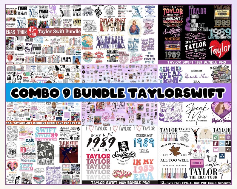 New Taylor Swift PNG Bundle, Taylor Swift Books, Taylor Swift the Eras ...