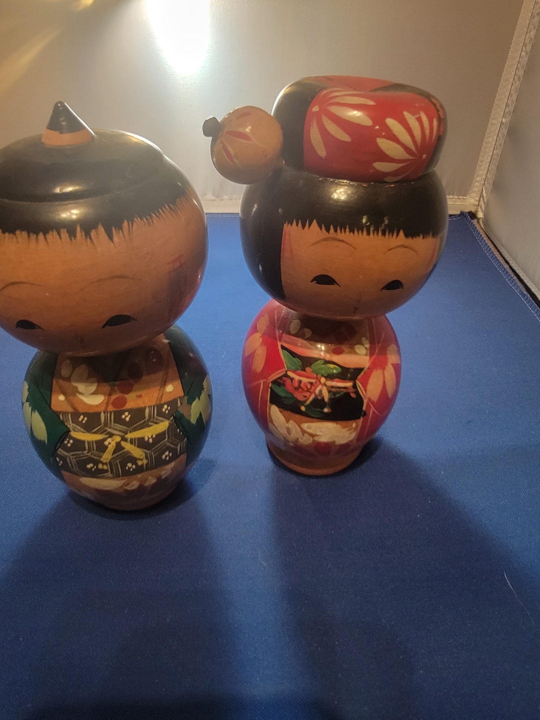 Vintage Japanese Kokeshi Wooden Bobble Dolls - Etsy