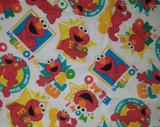 Elmo Sesame Street 100% Cotton Fabric.. .only 1/2 Yard Available. USA ...