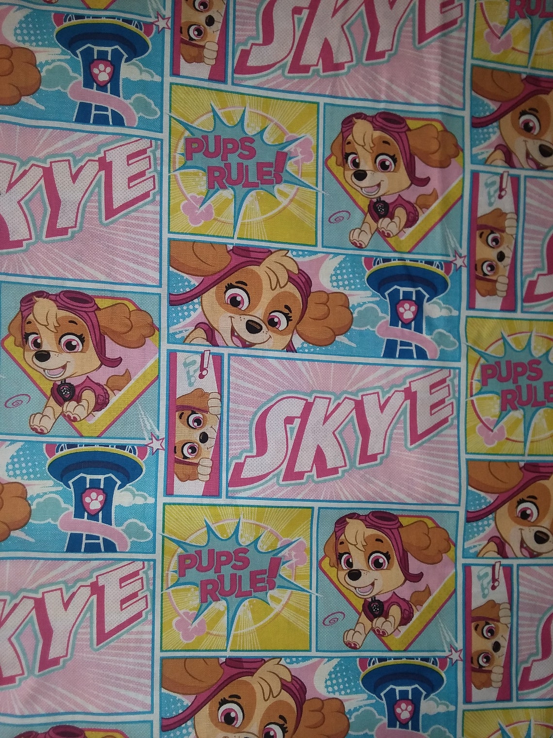 Skye Paw Patrol 100 Cotton Fabric Sold By The Yard Etsy