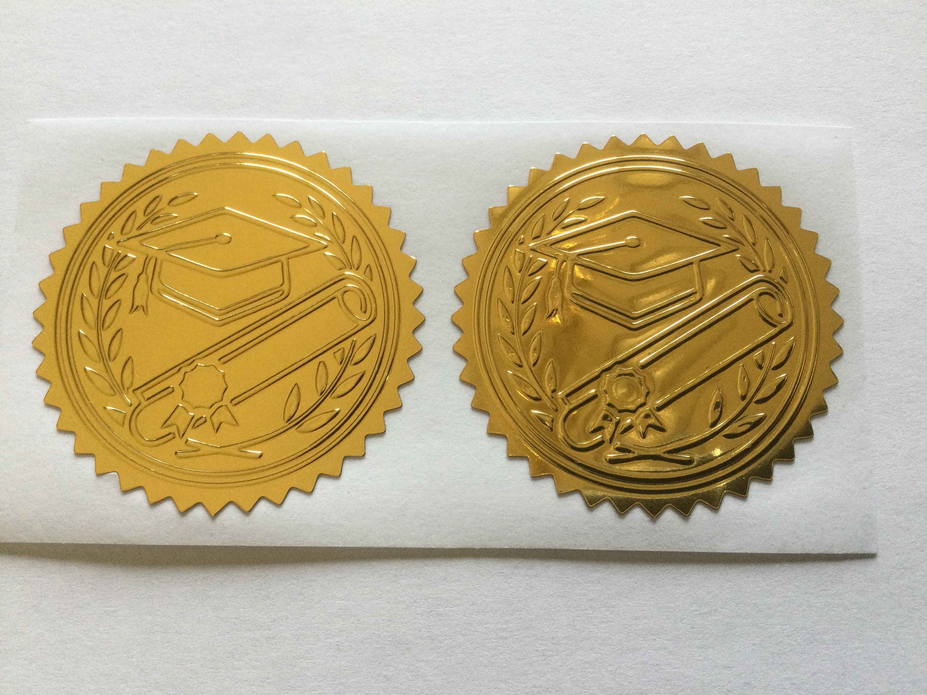Graduation Certificate Seals, Set of 2 Stickers, Gold in Color - Etsy