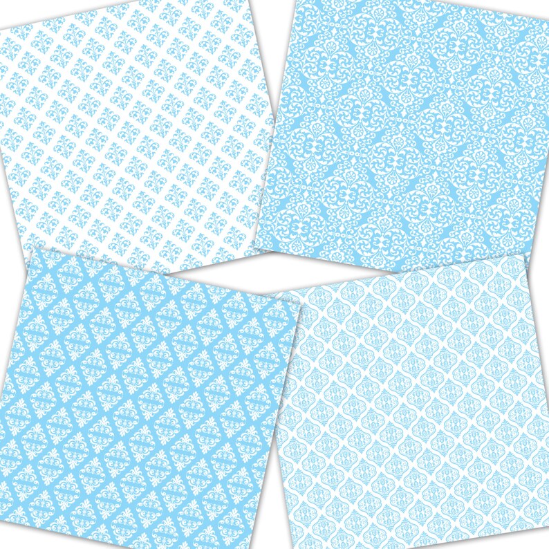 Baby Blue Digital Printable Paper Pack 12 X 12 for - Etsy