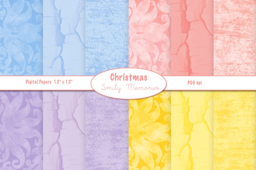 Sweet Pastel Printable Digital Paper Pack 12" X 12" for Scrapbooking ...