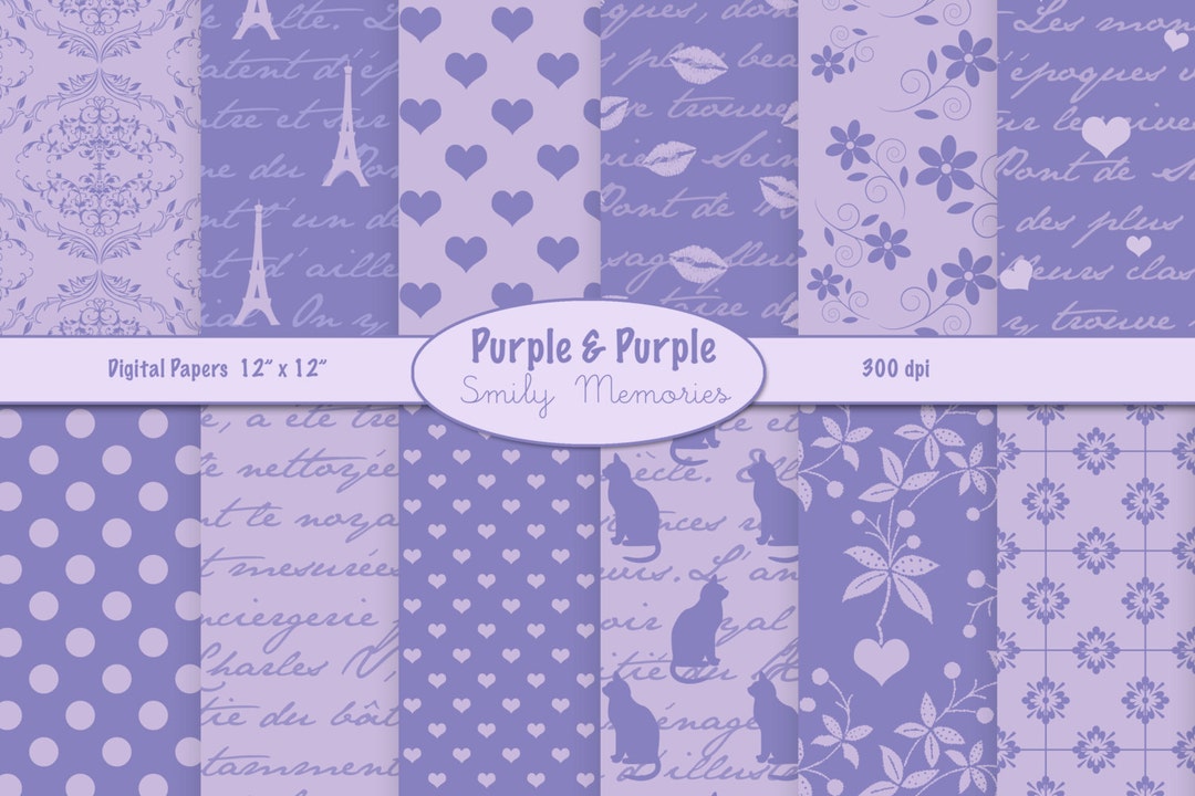 Purple Digital Paper Pack, Scrapbook Backgrounds (digital Download) - Etsy